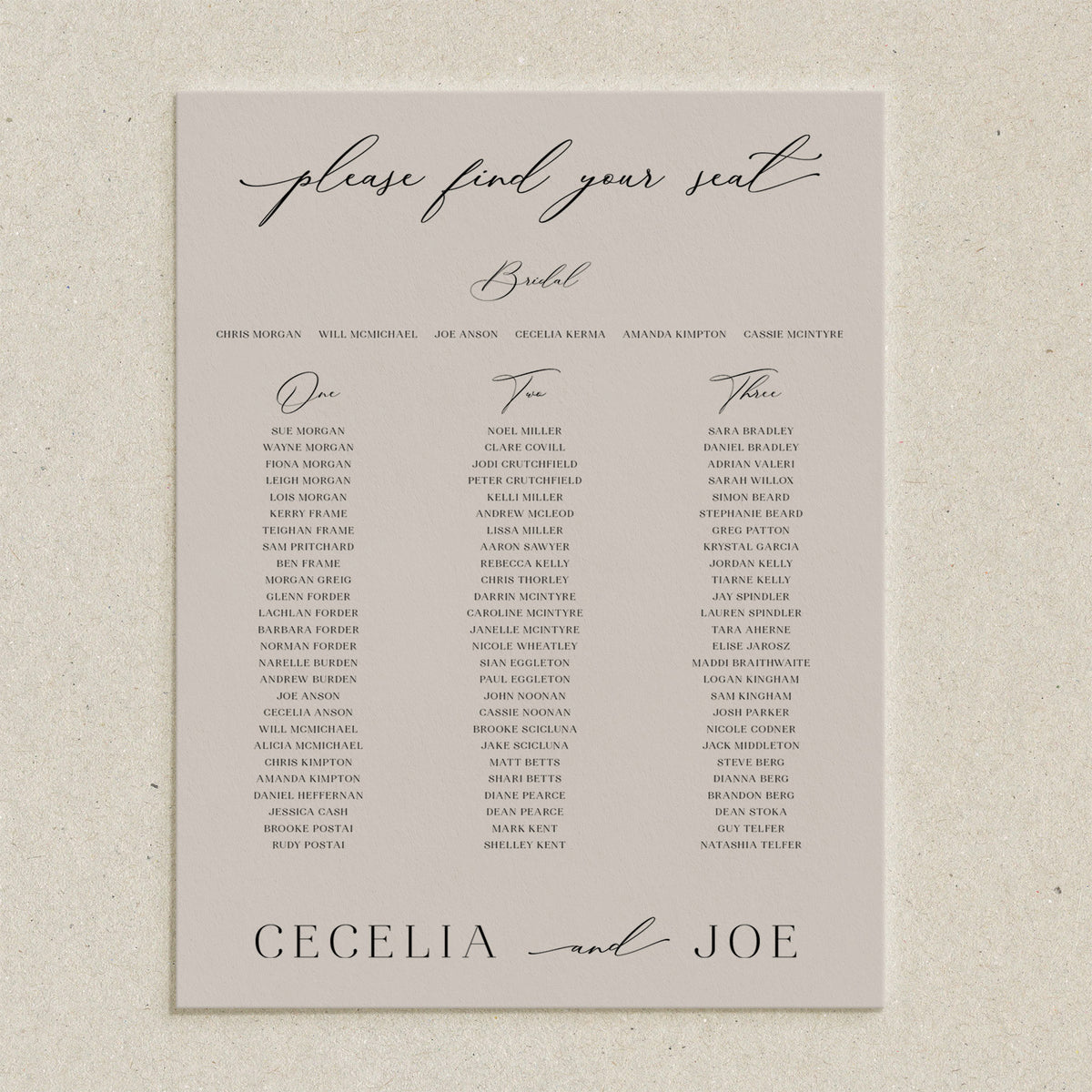 Elliot Seating Chart